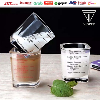Jual double shot square espresso coffee glass 60ml / gelas takar ukur ...