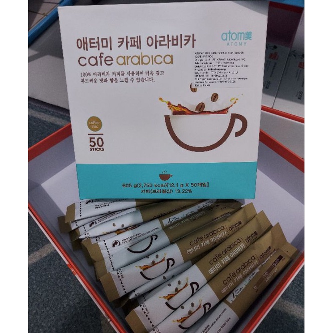 Jual Cafe Arabica Atomy Kopi Arabika Korea 1 box isi 50 sachet | Shopee ...