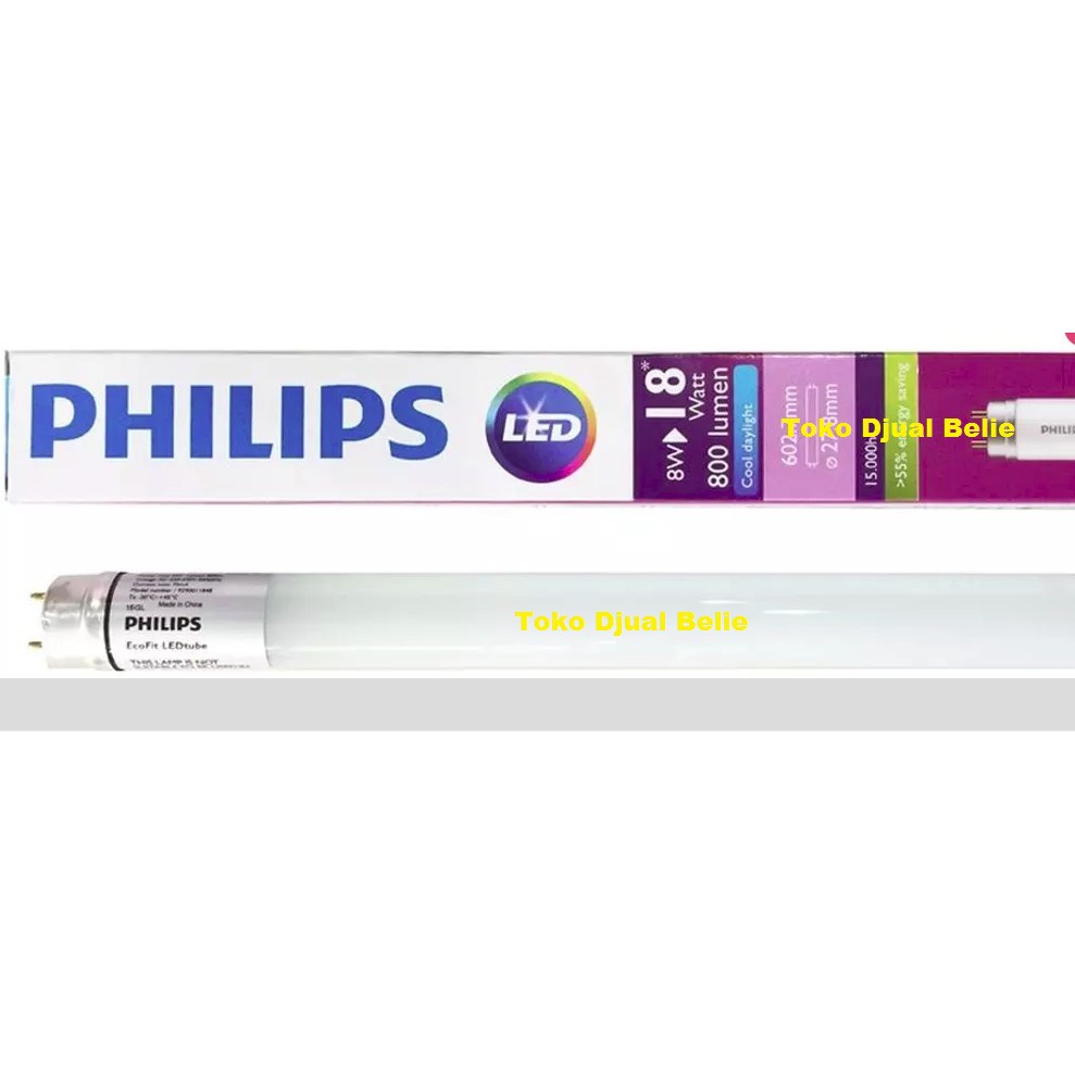 Jual PHILIPS Ecofit 8 W LED Tube T8 600 mm 800 Lumen (Pengganti TL-D 18 W) | Shopee Indonesia
