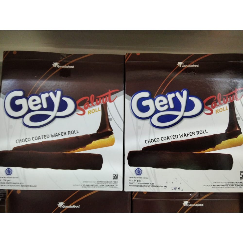 Jual Gery Saluut Roll - Choco Coated Wafer Roll 24 pcs | Shopee Indonesia