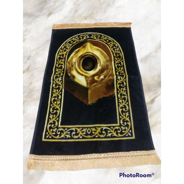 Jual Sajadah Tebal black Makkah#sajadah tebal white makkah | Shopee ...