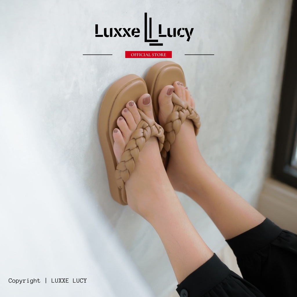 Jual Sandal Platform Jepit Kepang Puffy Flat Alas Full Busa by LUXXE ...