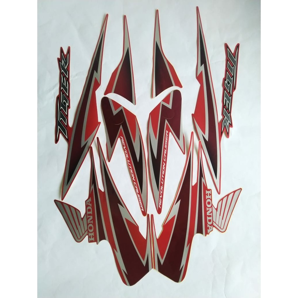 Jual stiker striping lis body honda tiger revo 2013 merah | Shopee ...