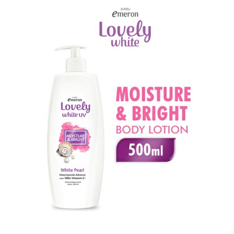 Jual Emeron Lovely Moisture & Bright White Body Lotion 500ml | Shopee Indonesia