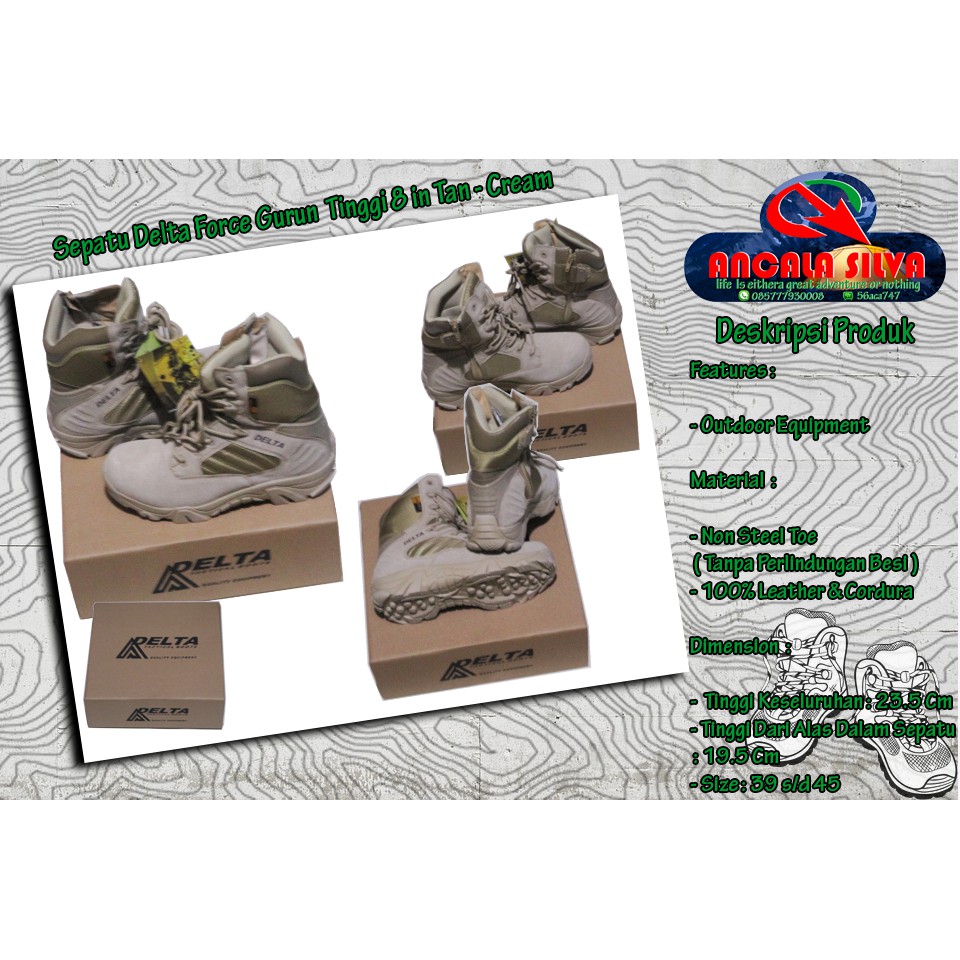Jual Sepatu Delta Force Gurun Tinggi 8 in Tan - Cream | Shopee Indonesia