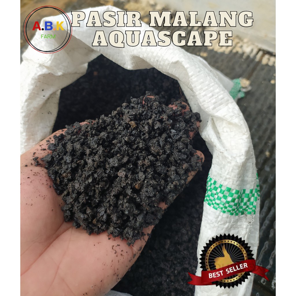 Jual pasir malang hitam kasar aquascape aquarium 1 kg ecer murah ...