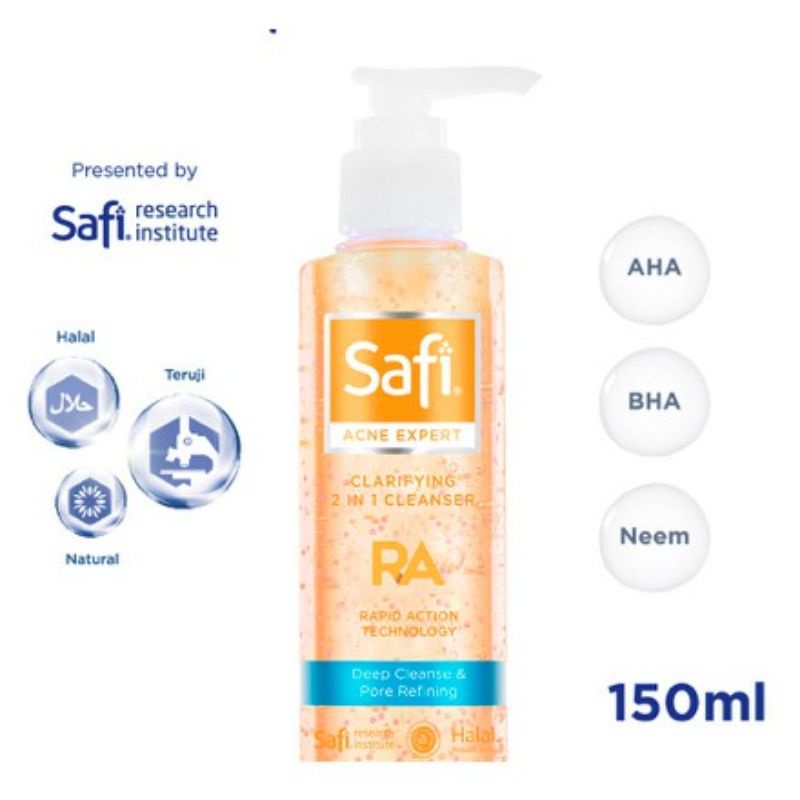 Jual Safi Acne Expert Clarifying 2in1 Cleanser Jerawat 150ml - Wajah ...