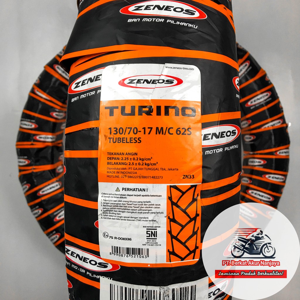 Jual Ban Motor Zeneos Turino ZN33 130/70-17 Ban Tubeless BONUS Pentil ...