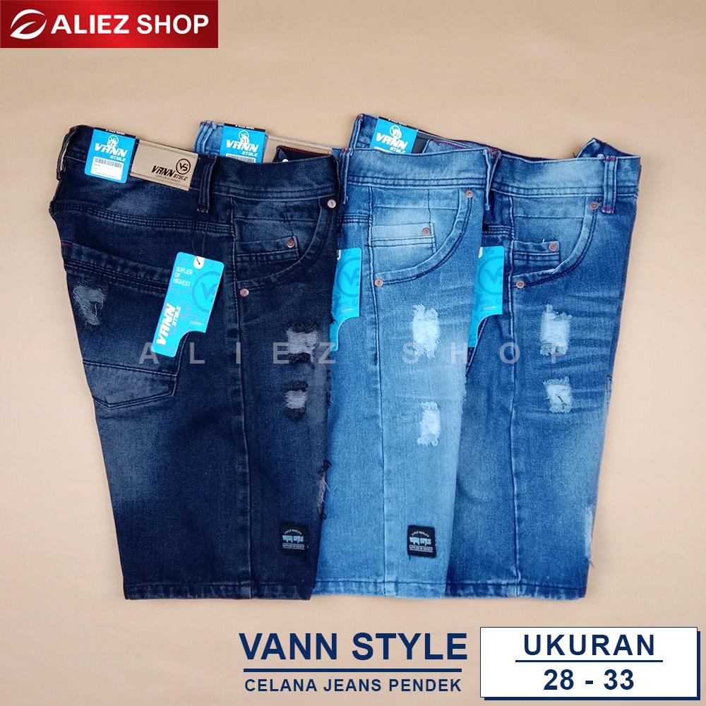 Jual VANN STYLE Celana Jeans Sobek Pendek Pria Denim Distro Premium ...