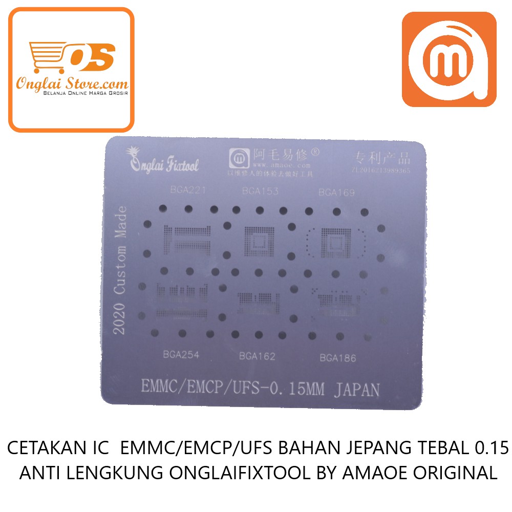 Jual CETAKAN IC EMMC/EMCP/UFS BAHAN JEPANG TEBAL 0.15 ANTI LENGKUNG ...