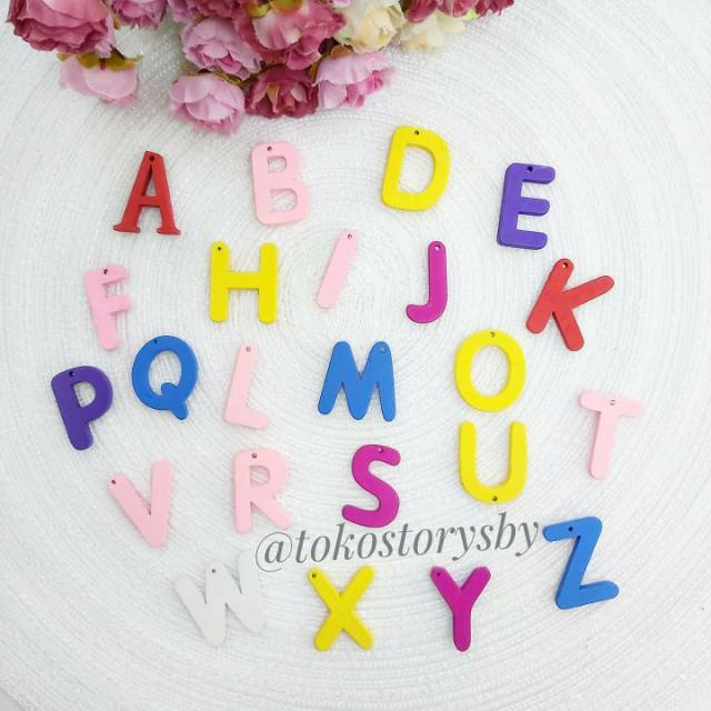 Jual Huruf Kayu/ Alphabet /Abjad Kayu Besar Warna Lubang 1 | d: -/+ 3cm ...