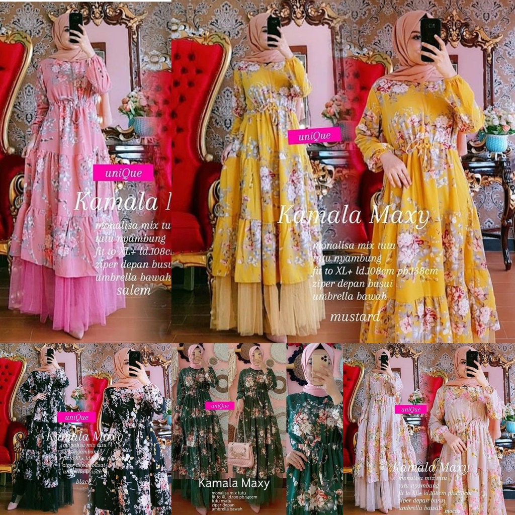 Jual Gamis Wanita Tutu Monalisa Busui Sleting Maxy Pesta Kondangan Maxi Kekinian 2021 Motif ...
