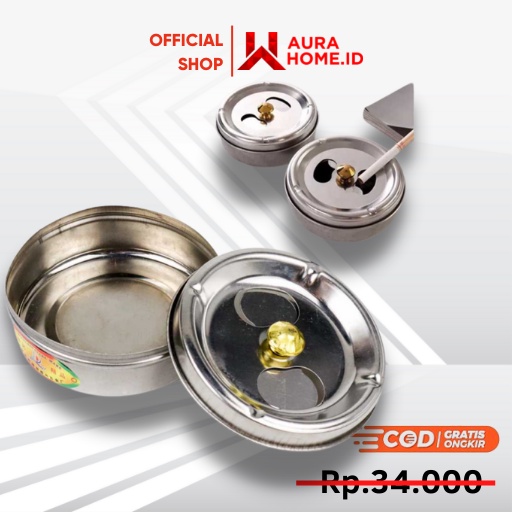 Jual Asbak Rokok Portable Rotation Enclosed Stainless Steel / Asbak ...