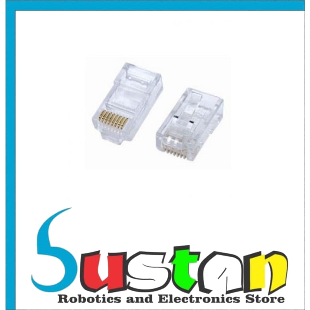 Jual RJ45 GOLD PLATE 8P8C 8P LAN NETWORK CONNECTOR SOCKET SOKET ...