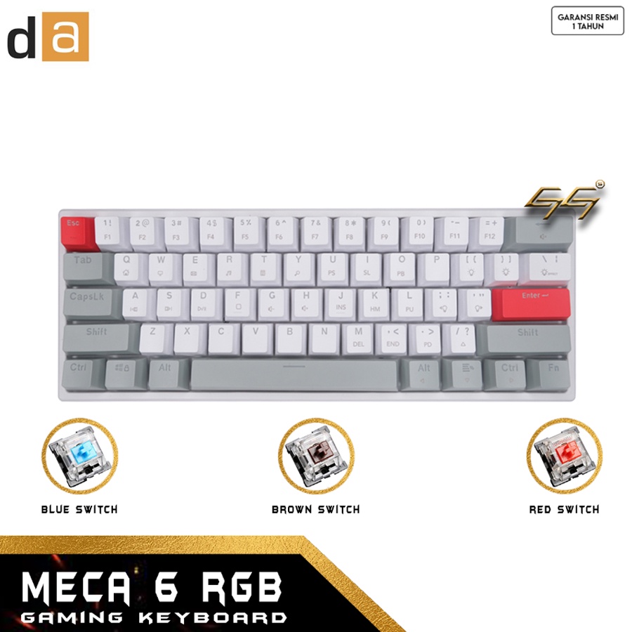 Jual Keyboard Gaming Mechanical RGB 60% Digital Alliance Meca 6 RGB 60% ...
