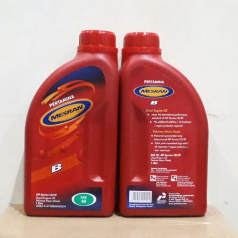 Jual Pertamina Mesran B40 Diesel Oil Sae 40 1 Liter ( Dijamin Asli ...