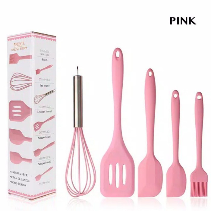 Jual Spatula sutil silikon set 5 pcs food grade tahan panas alat makan ...