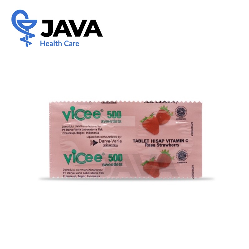 Jual Vicee 500 Rasa Strawberry 2 Tablet Hisap | Shopee Indonesia