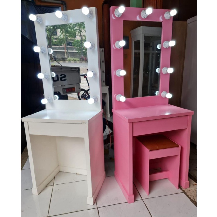 Jual Meja Rias / Vanity Table Lampu Plywood Murah | Shopee Indonesia