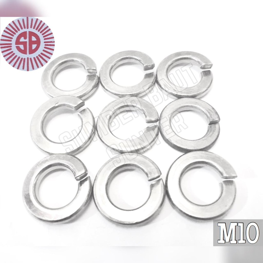 Jual M10 Ring Per Besi Putih / Kuning Galvanis 10mm Spring Washer ...