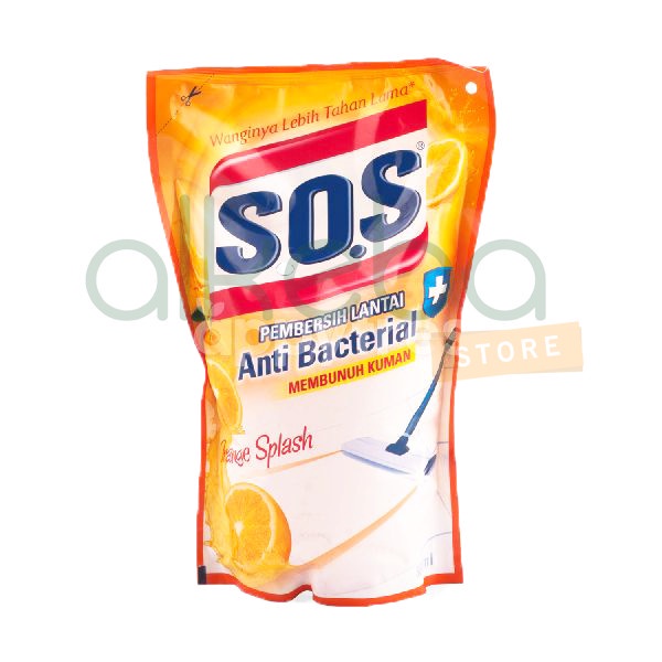 Jual SOS Floor cleaner refill Pouch 750 ml orange splash sabun cuci ...