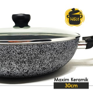 Jual Maxim Wajan Keramik + Tutup Kaca 30cm Anti Lengket Penggorengan ...