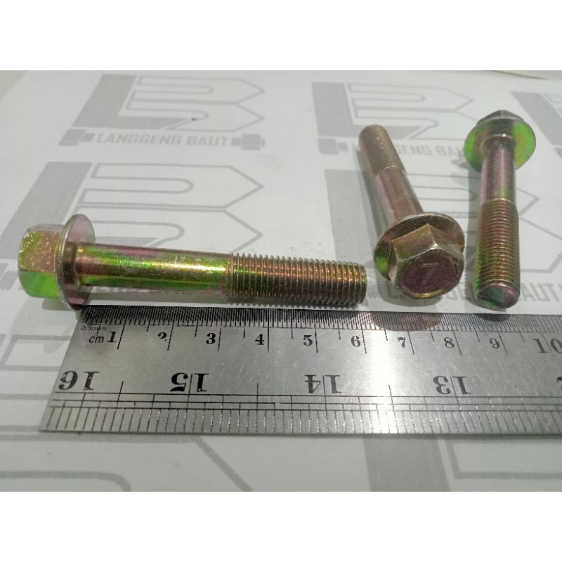 Jual Baut Flange M10 x 60 Kuning / Baut Tapak Kunci 14 Panjang 6cm M10x60 | Shopee Indonesia