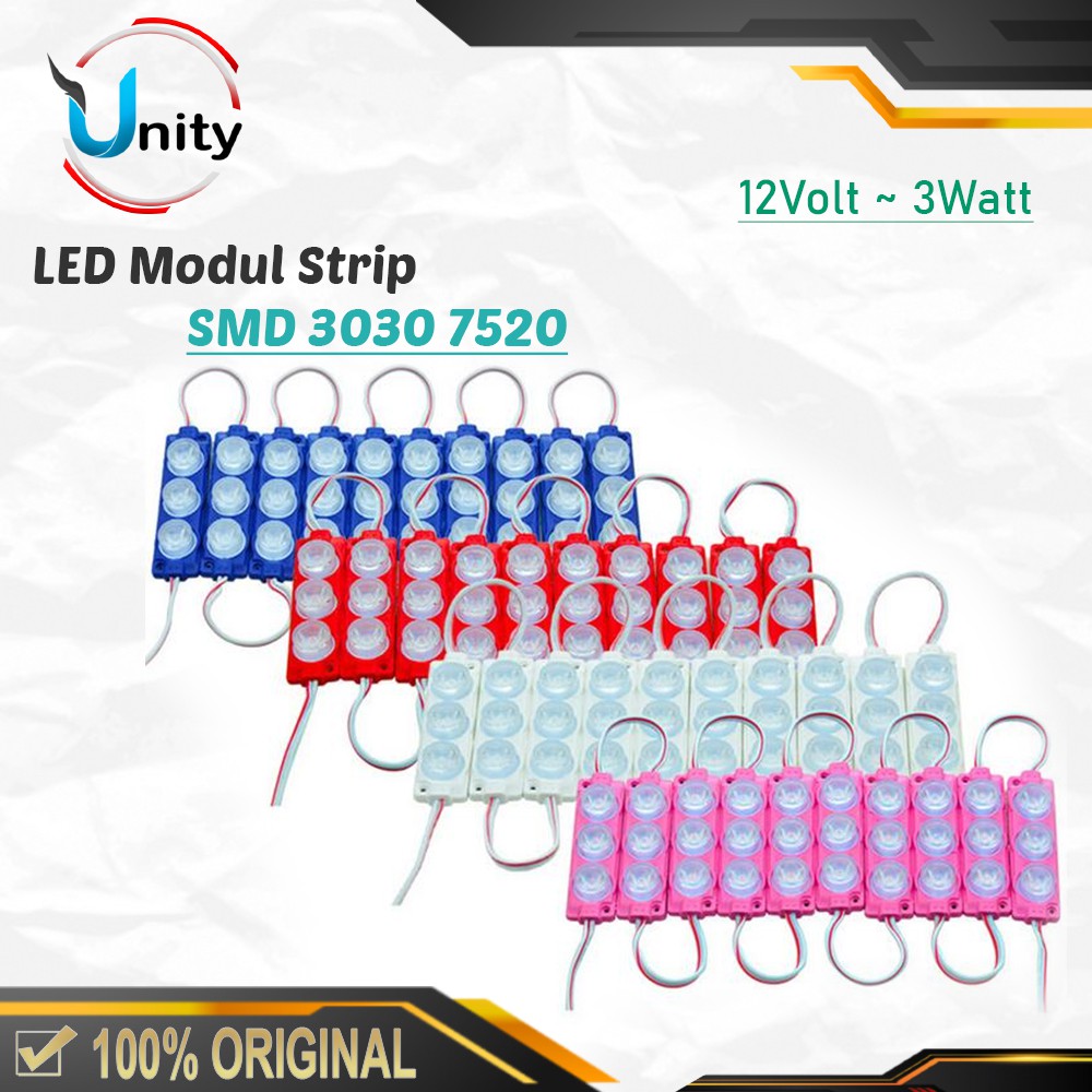 Jual Lampu LED Module Strip 12V 3W LED 12Volt 3Watt LED 12 V 3 Mata SMD | Shopee Indonesia