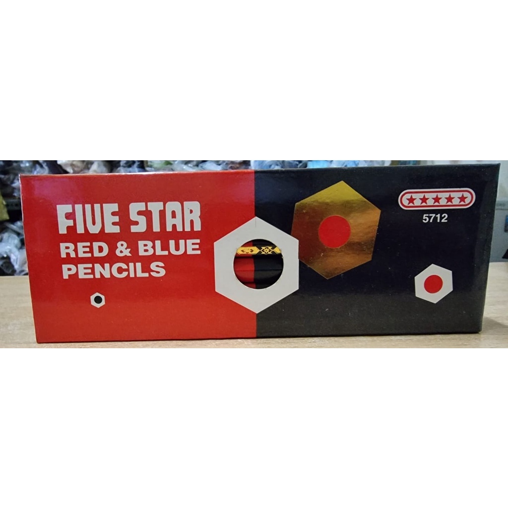 Jual pensil kain merah biru five star ukuran besar 1 pak isi 12pcs ...