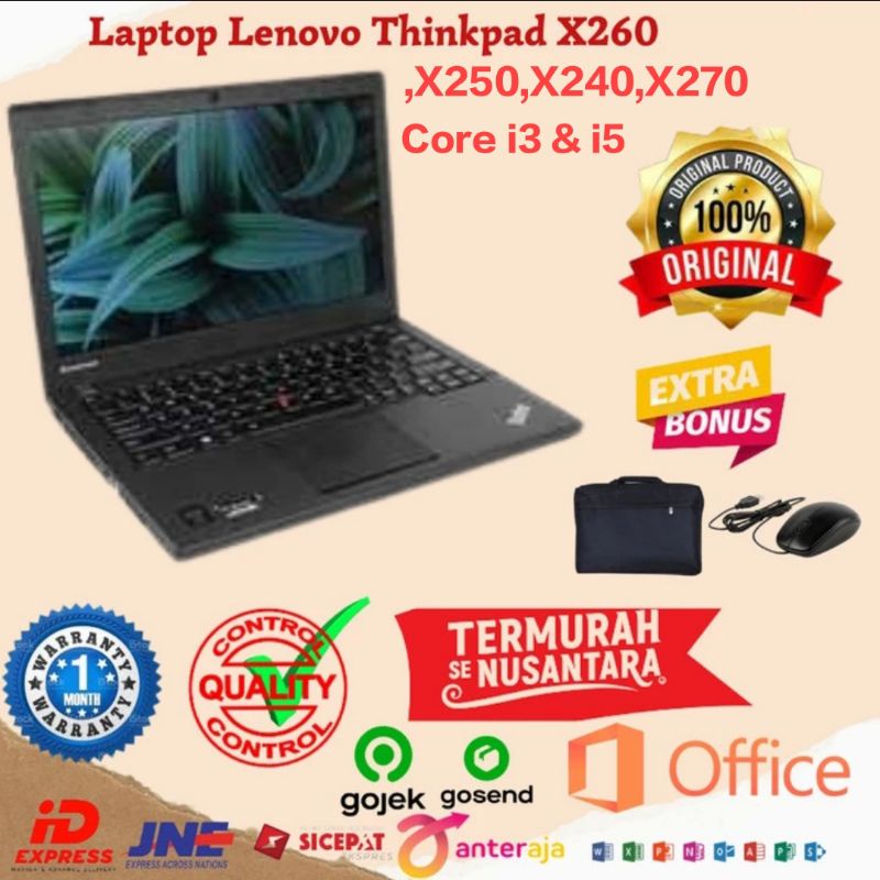 Jual Laptop Lenovo Thinkpad x240/x250/x260/x270 Core i3-i5//Free Tas ...
