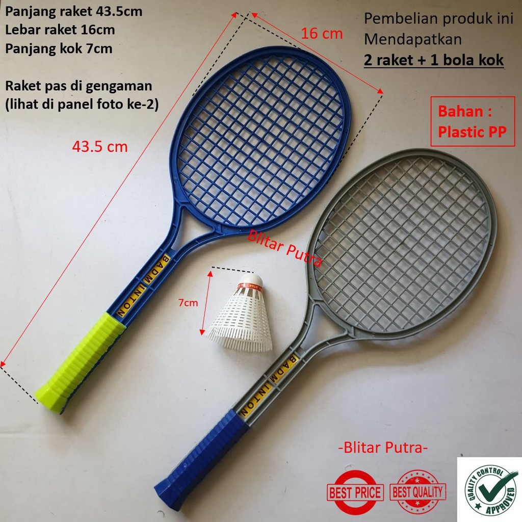 Jual Mainan raket + shuttlecock plastic / bulutangkis badminton anak ...