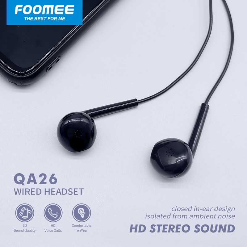 Headset Stereo With Mic FOOMEE QA26 Hifi Sound Earphone Handsfree With ...