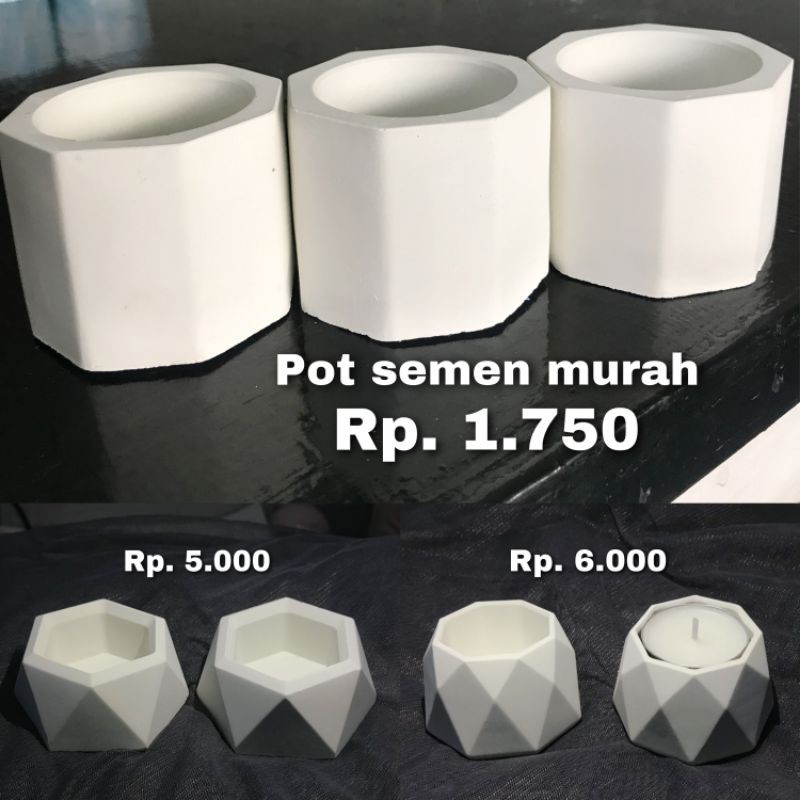 Jual pot mini / pot sekulen / pot semen beton / pot murah / pot kaktus ...