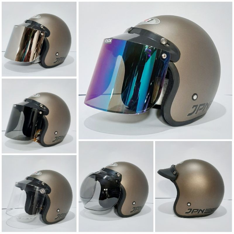 Jual Helm Jpn Bogo Retro Kaca Datar&Cembung | Shopee Indonesia