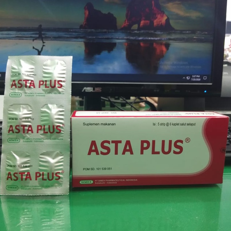 Jual ASTA PLUS SUPLEMEN KESEHATAN 1 STRIP ISI 6 KAPLET SALUT SELAPUT ...
