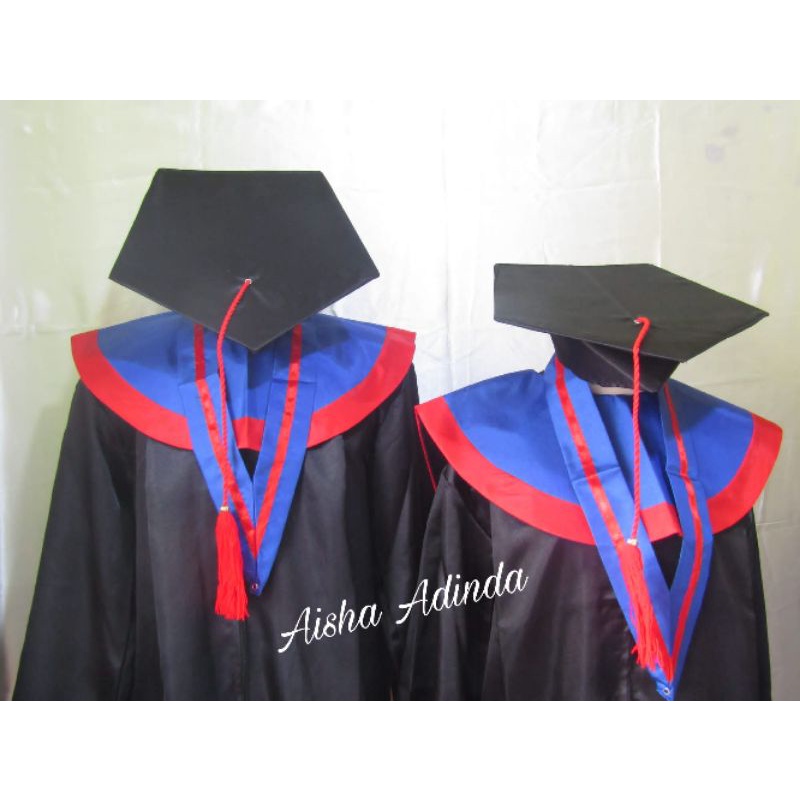 Jual Seragam Wisuda Baju Toga Dewasa Biru List Merah Original | Shopee ...