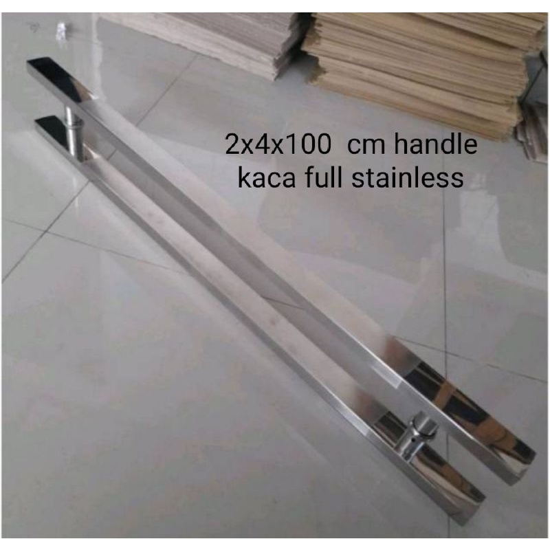 Jual HANDLE kaca ukuran 2 x 4 x 150 cm 2 biji / dengan ukuran pipa 20 x ...
