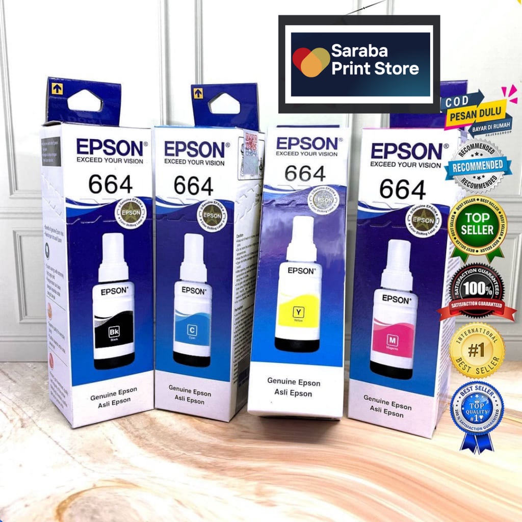 Jual Tinta Epson 664 For Printer L100 L110 L120 L130 L132 L200 L211 ...
