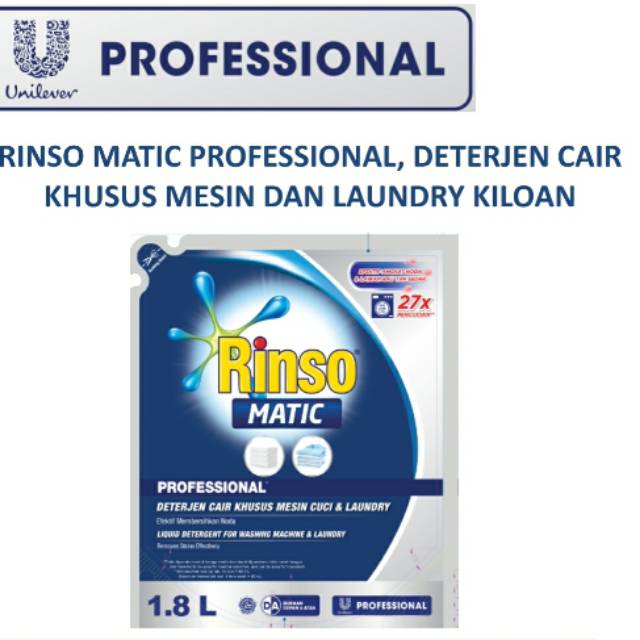Jual RINSO PROFESSIONAL Matic Cair Top & Front Load 1,65L Deterjen ...