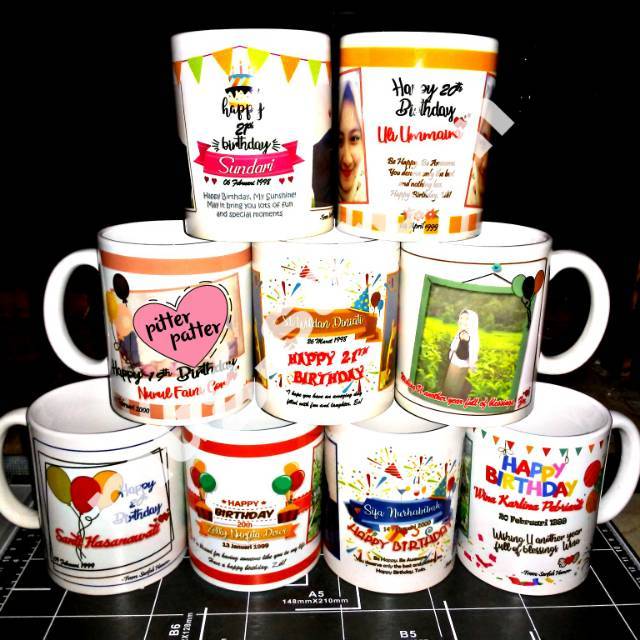 MUG ULTAH/ Kado Ulang Tahun / Mug Custom Birthday Foto | Shopee Indonesia