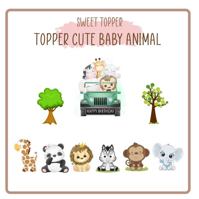 Jual Topper ANIMAL / JUNGLE / SAFARI paket hemat hiasan cake hampers ...