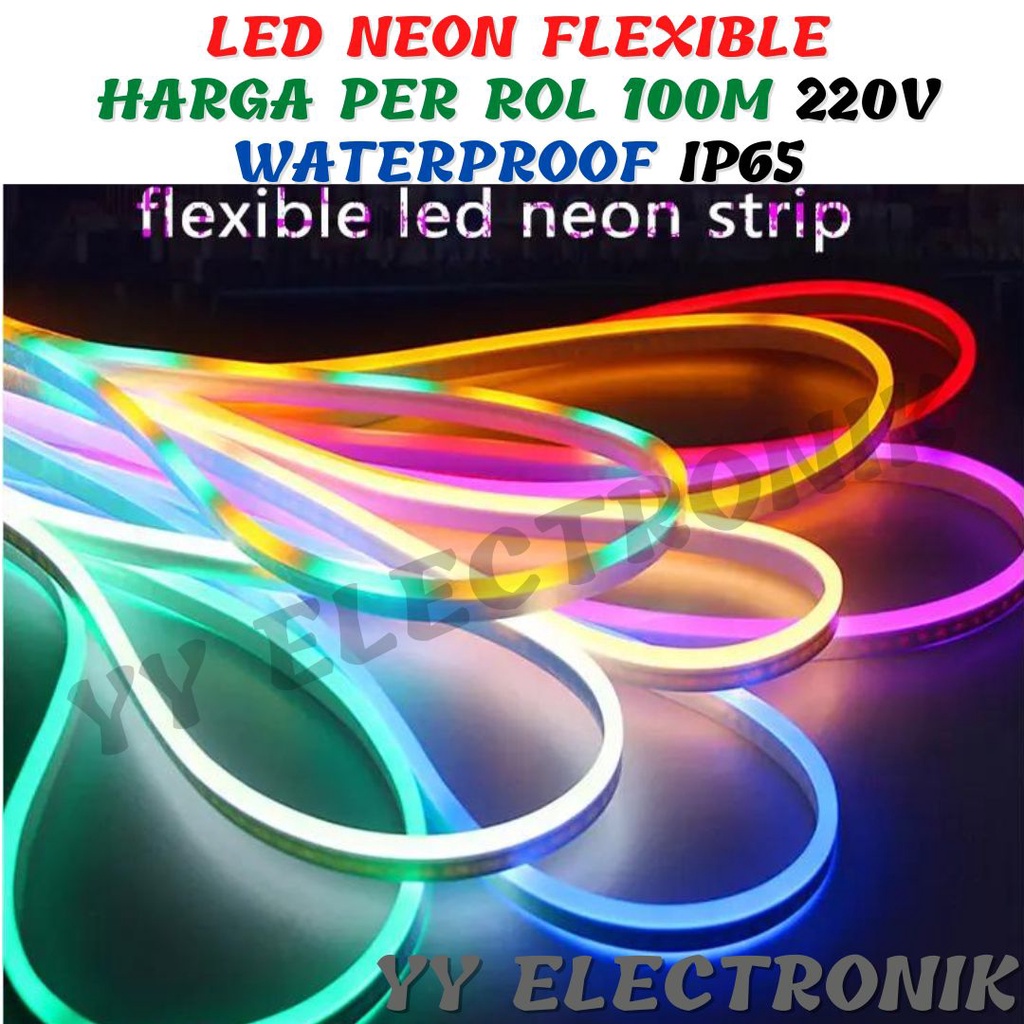 Jual Lampu LED Neon Flex LED Strip Flexible 100meter 220V IP65 WATERPROOF | Shopee Indonesia