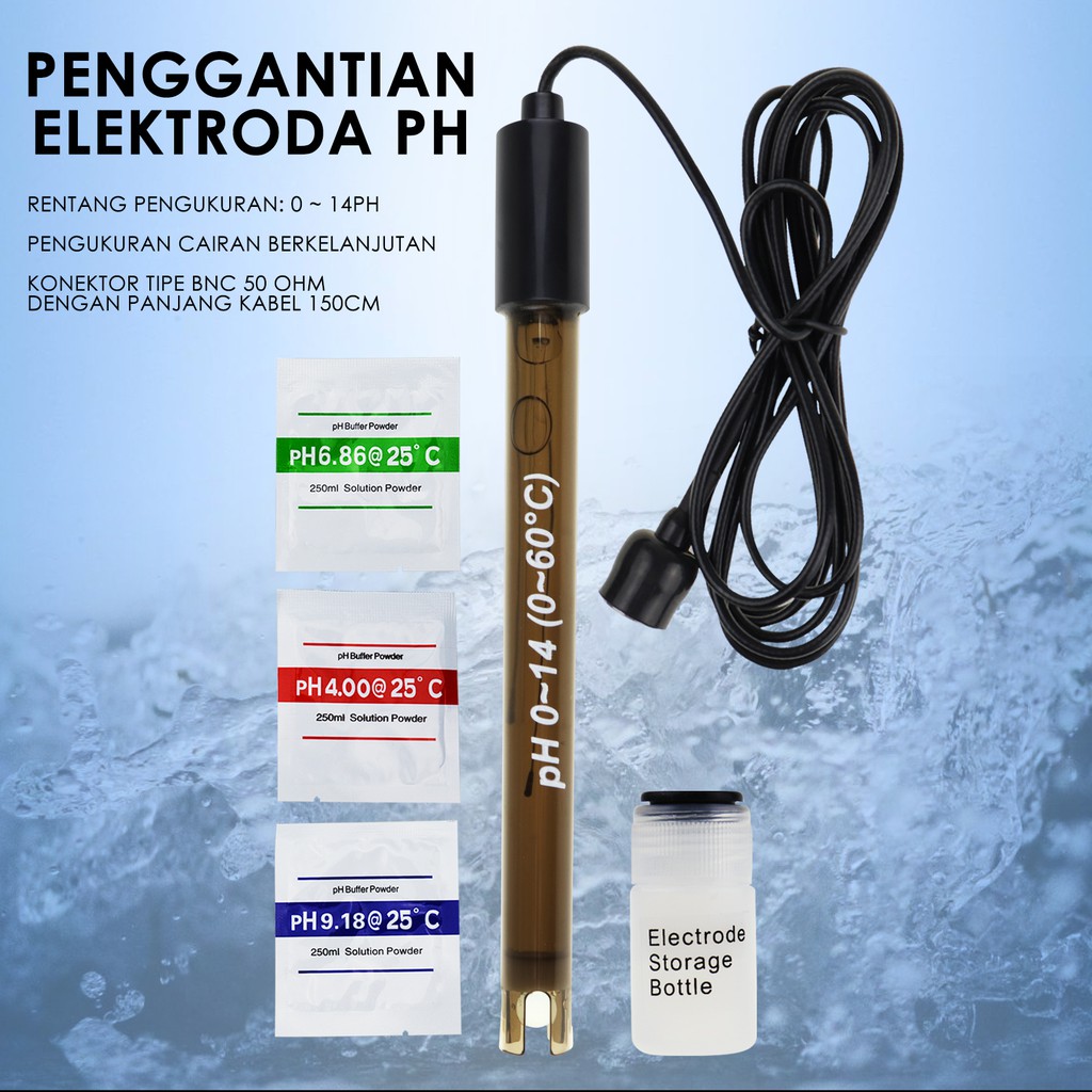 Jual Penggantian Elektroda pH dengan Serbuk Kalibrasi, Probe Sangat ...