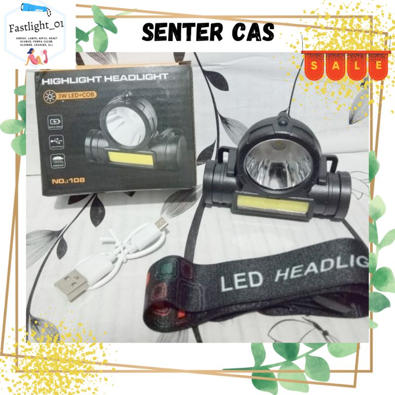 Jual Senter Kepala MX 108 (3W LED + COB) | Shopee Indonesia