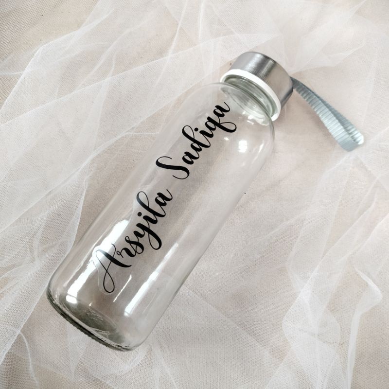 Jual Botol Kaca Sticker Nama (Custom) - Botol Minum 420ml Indonesia ...