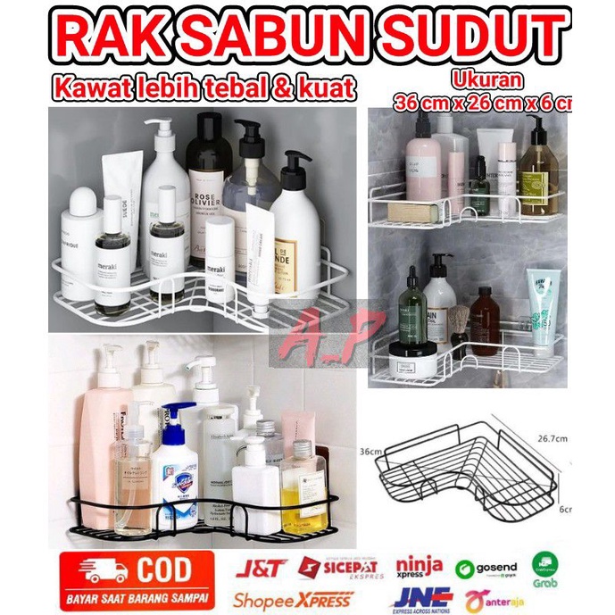 Jual RAK SUDUT / RAK LOVE / RAK BUMBU / RAK SABUN WARNA HITAM DAN PUTIH ...
