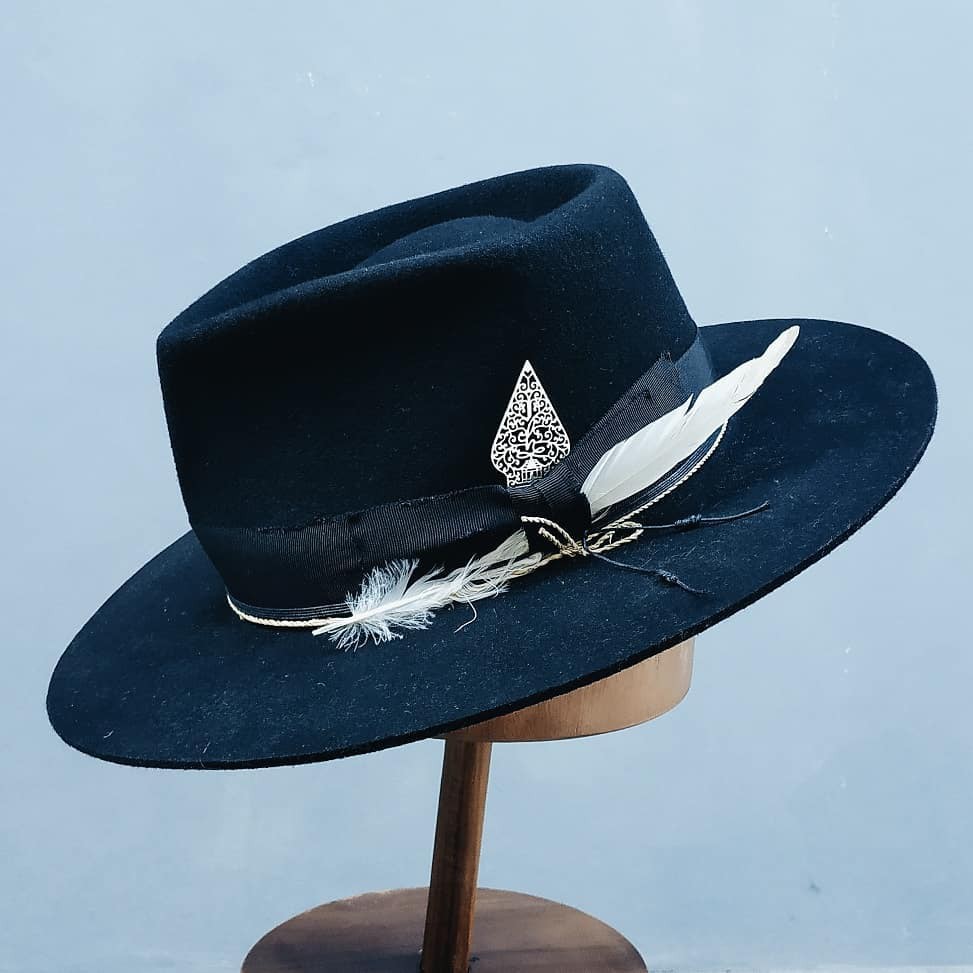 Jual Topi Laken Panama Warna Hitam Bulu Putih | Shopee Indonesia