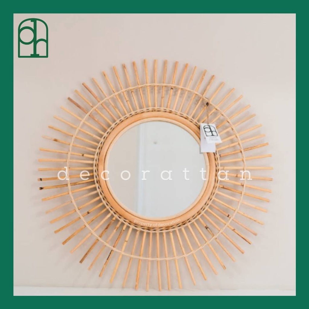 Jual Cermin Rotan Bulat VARME / Cermin Aesthetic / Cermin Bulat ...