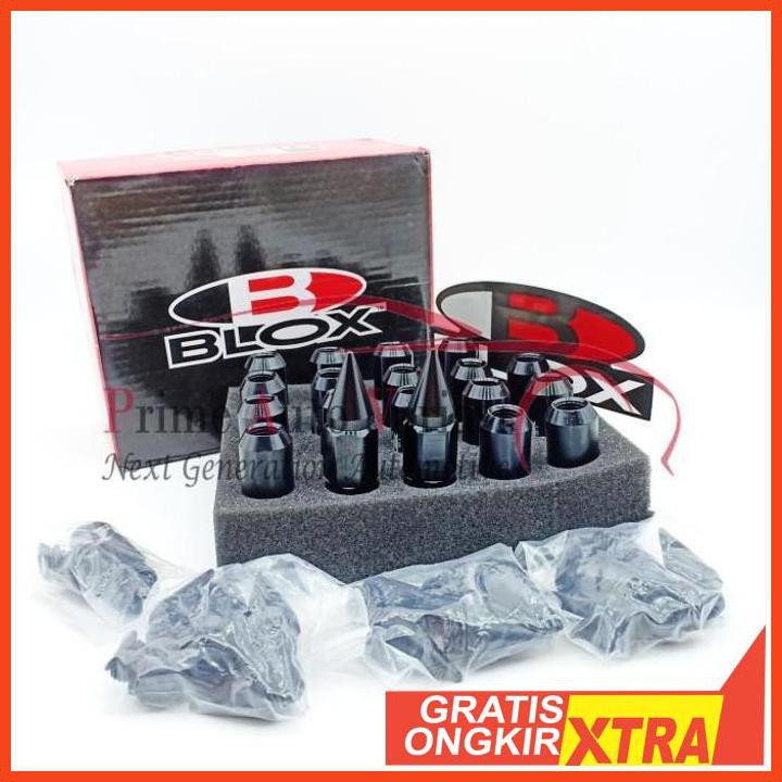 Jual LUGNUT BLOX SEMI BAJA ALUMUNIUM BAUT RODA BAUT RACING HITAM A427 ...