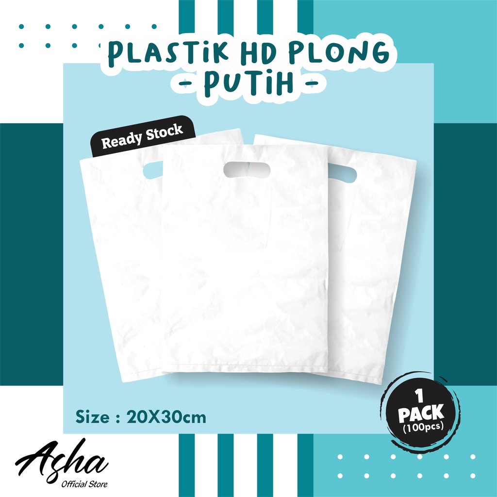Jual [100 PCS] PLASTIK HD PLONG PUTIH TEBAL MURAH UKURAN 20X30 - KRESEK ...